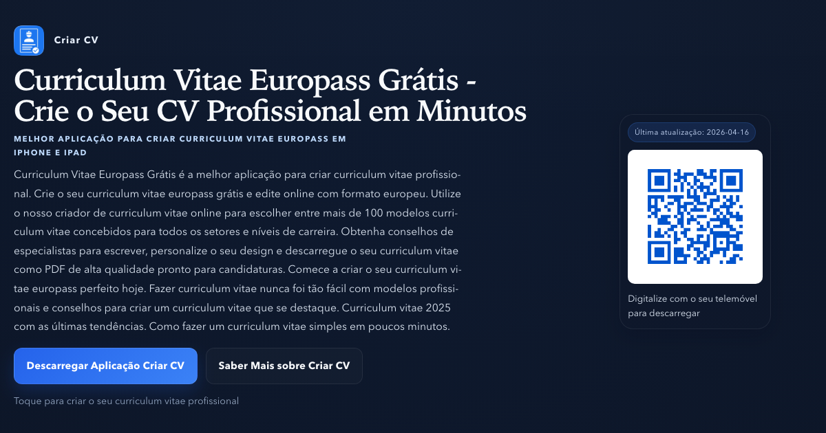 Curriculum Vitae Europass Grátis - Criar CV Profissional | Curriculum ...